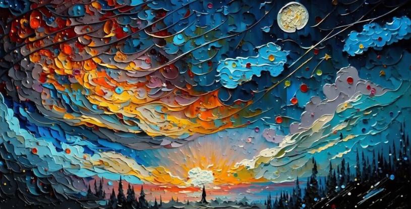 Colorful Textured Art Canvas Colorful Abstract Oil Painting Colorful ...