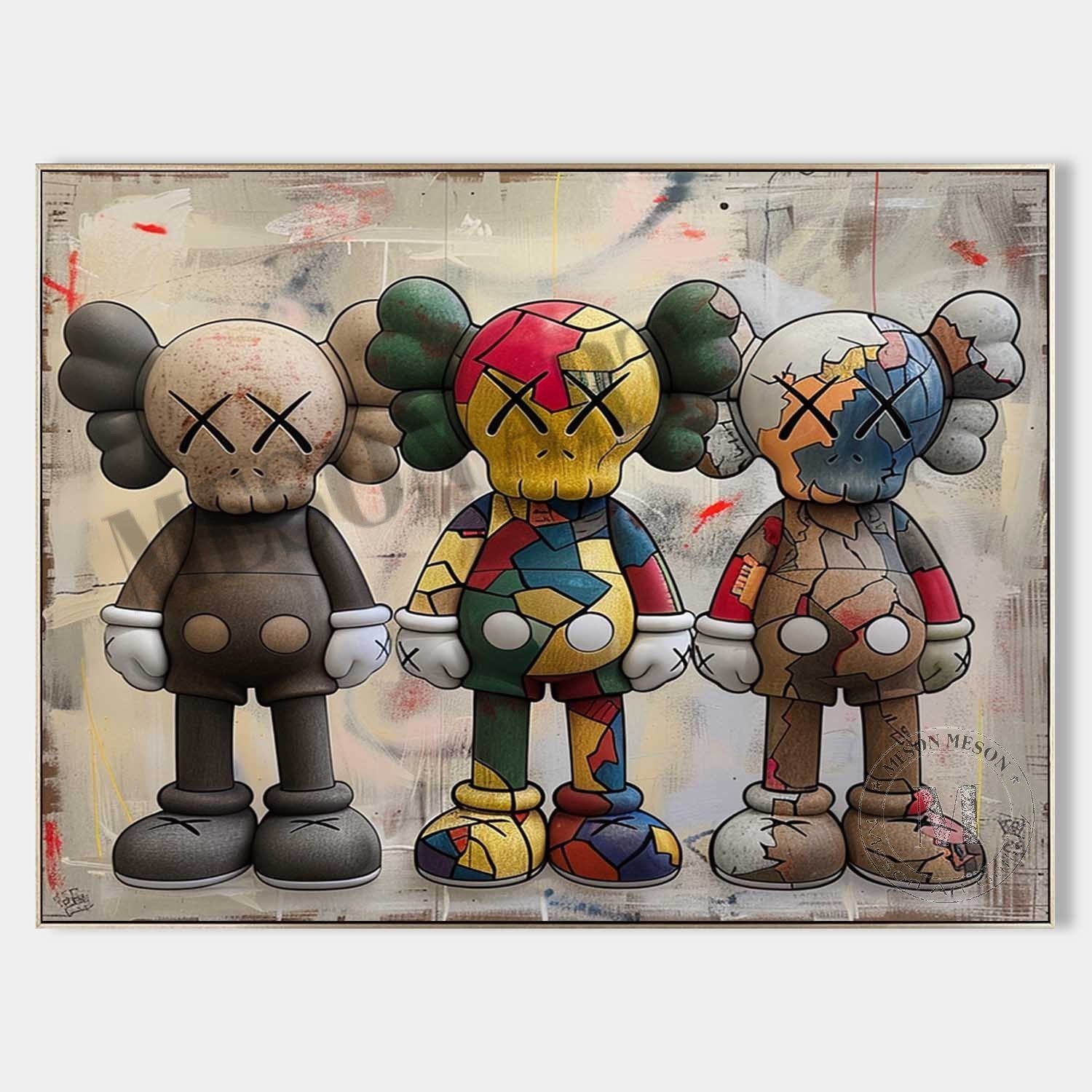 Large Kaws Oil Paintings for Sale Kaws Canvas Wall Art Kaws Art Canvas Kaws Graffiti Street Art