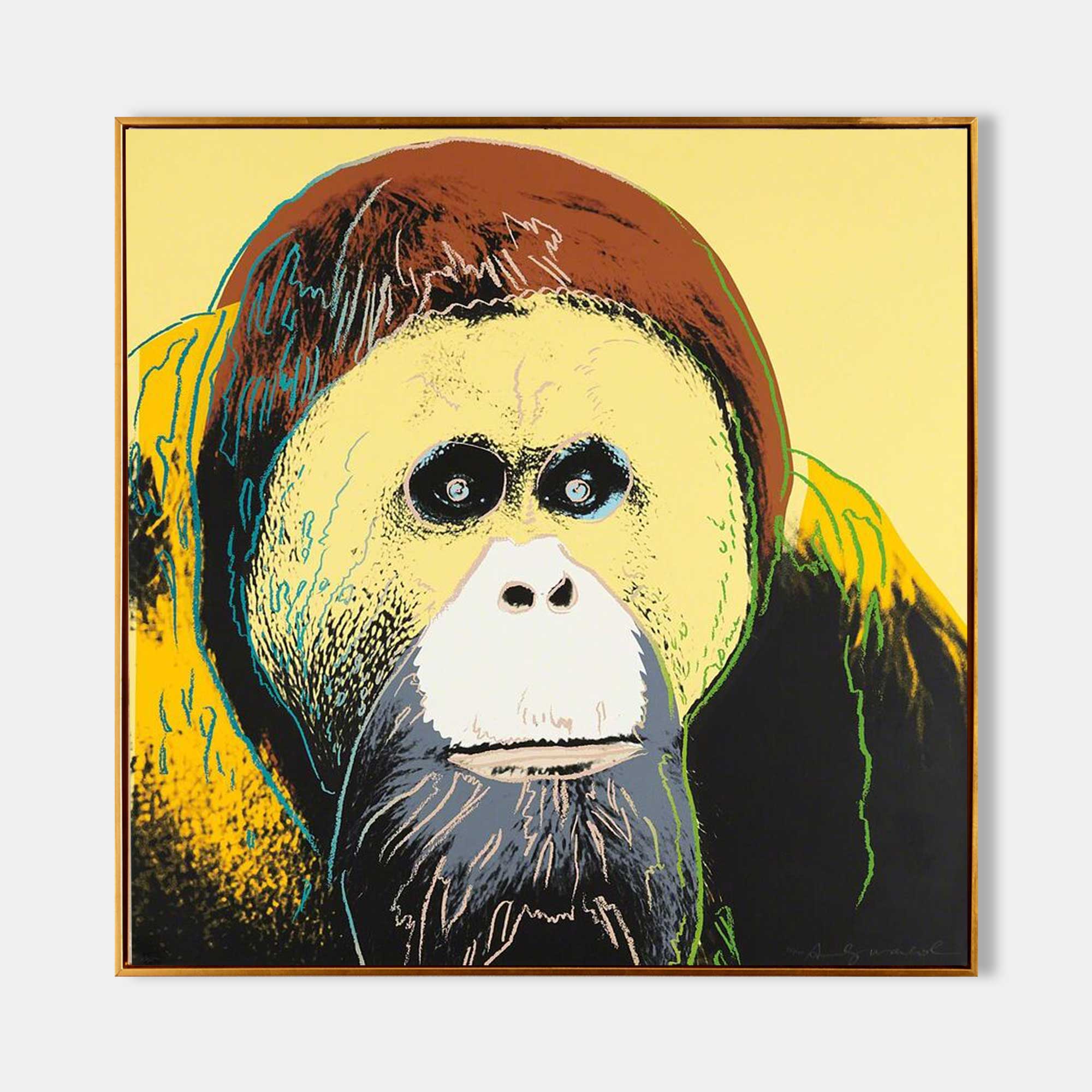 Monkey Pop Art Canvas acrylic painting pop art Animal pop art canvas Real Andy Warhol Art For Sale