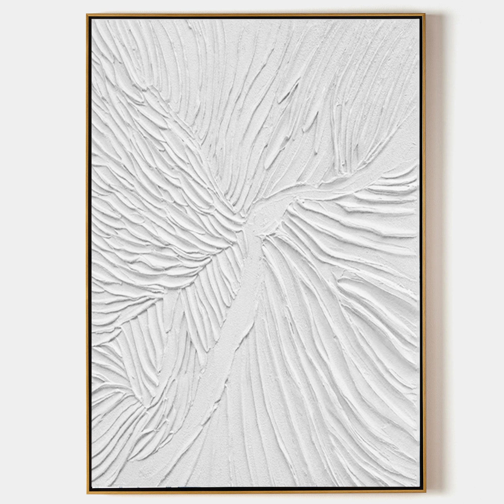 Large White 3D Textured abstract Painting White Minimalist abstract Art White Plaster abstract Art