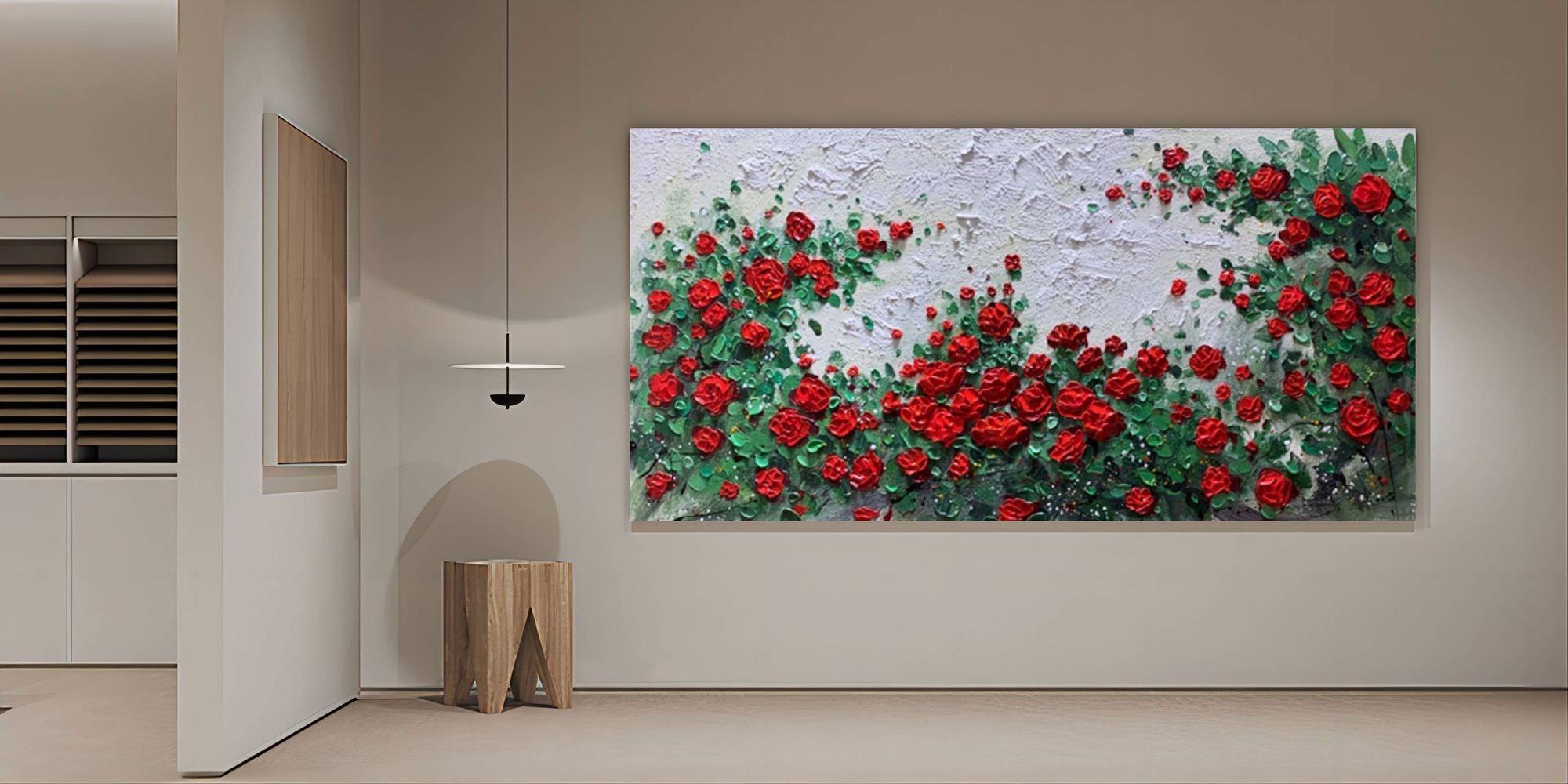 Flowers 3D Texture Painting Flowers Plaster Wall Art Flower Canvas Art
