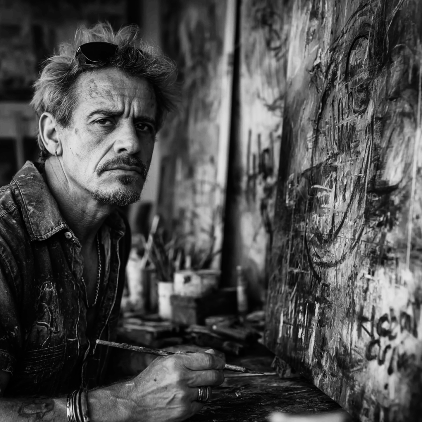 Floyd's works are known as "visual poems of movement". He is good at ...