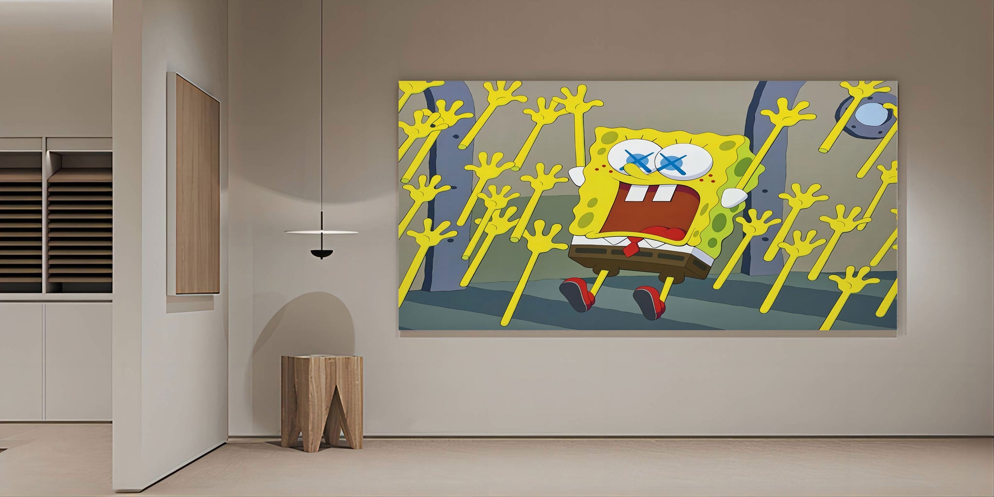 Yellow Abstract Painting Yellow Canvas Art Yellow Minimalist Wall Art ...