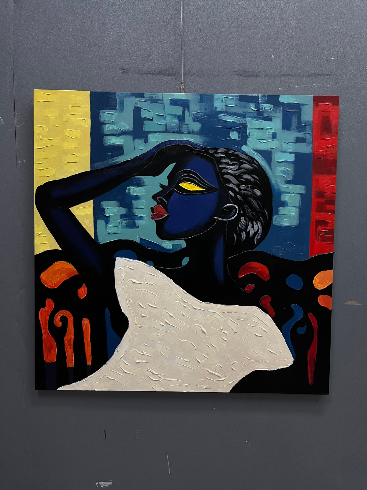 Abstract Woman Art on Canvas Abstract Woman Textured Painting Abstract ...