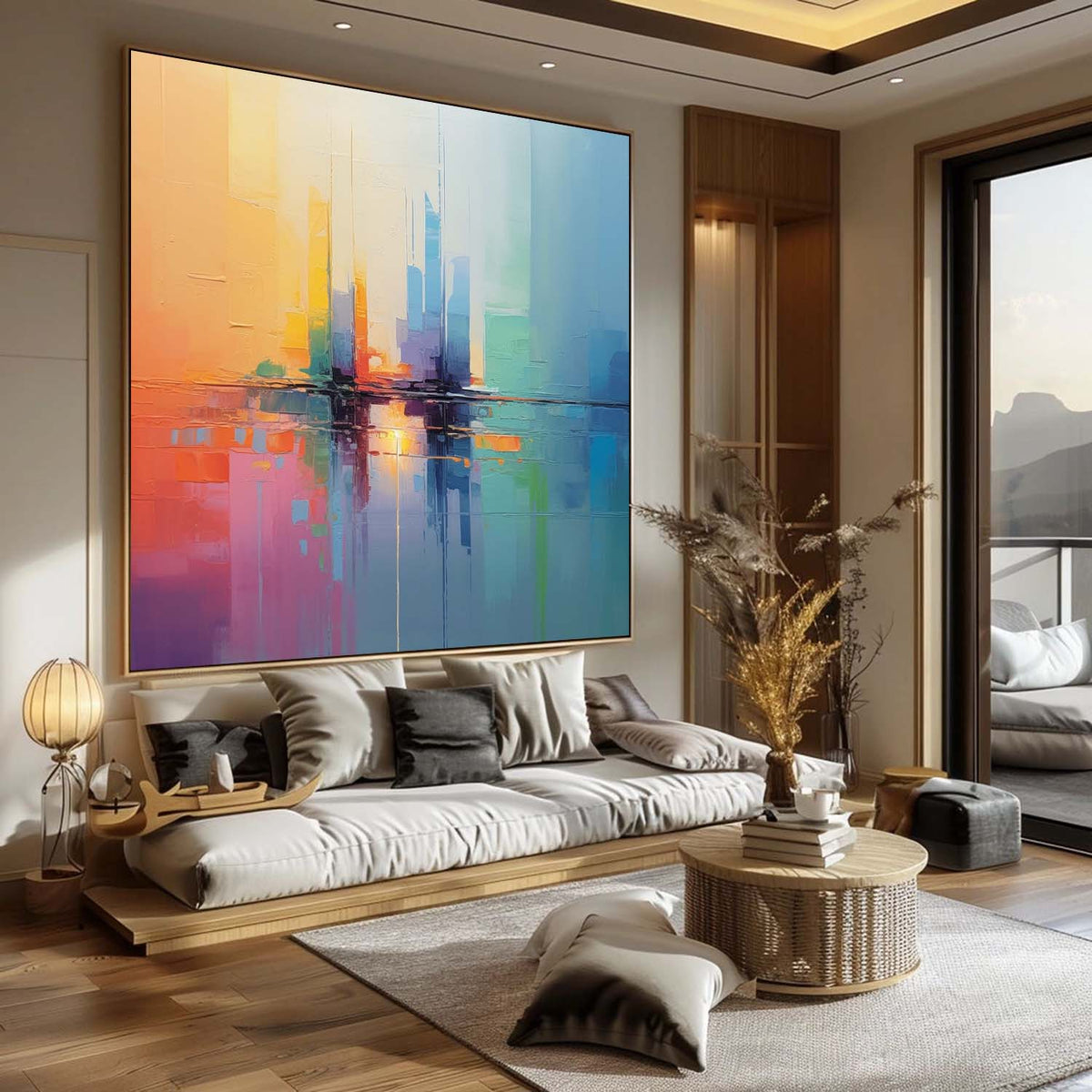City Abstract 3D Wall Art Decor Contemporary Minimalist Colorful ...