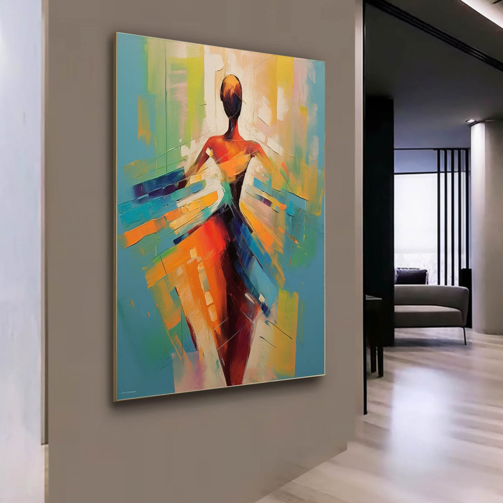 Dancing Girl Abstract Canvas Art Abstract Dancing Lady Canvas Wall Art ...