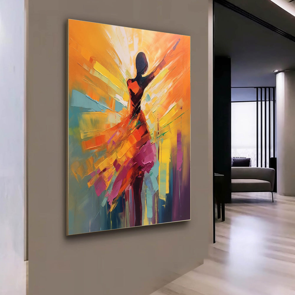 Abstract Dancer Back View Palette Canvas Art Abstract Dancing Woman ...