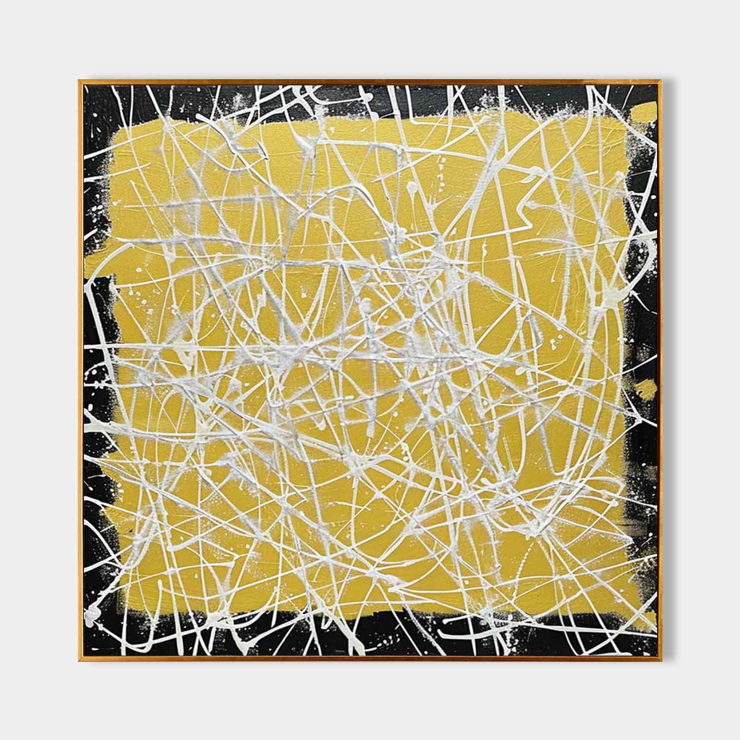 White and Yellow Abstract Textured Canvas Wall Art White and Yellow ...
