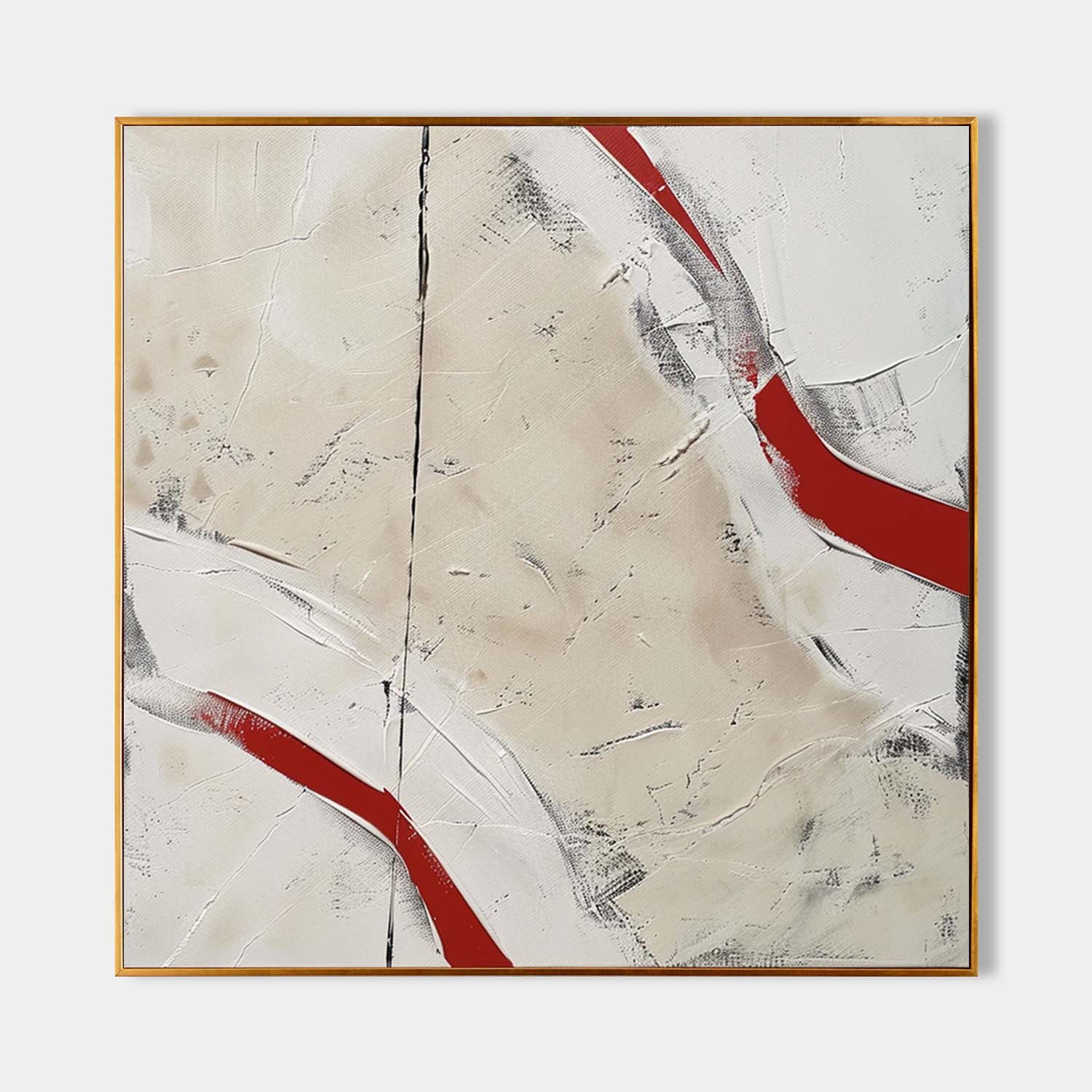 Large Red and White Minimalist Abstract Art for Sale Red and White ...