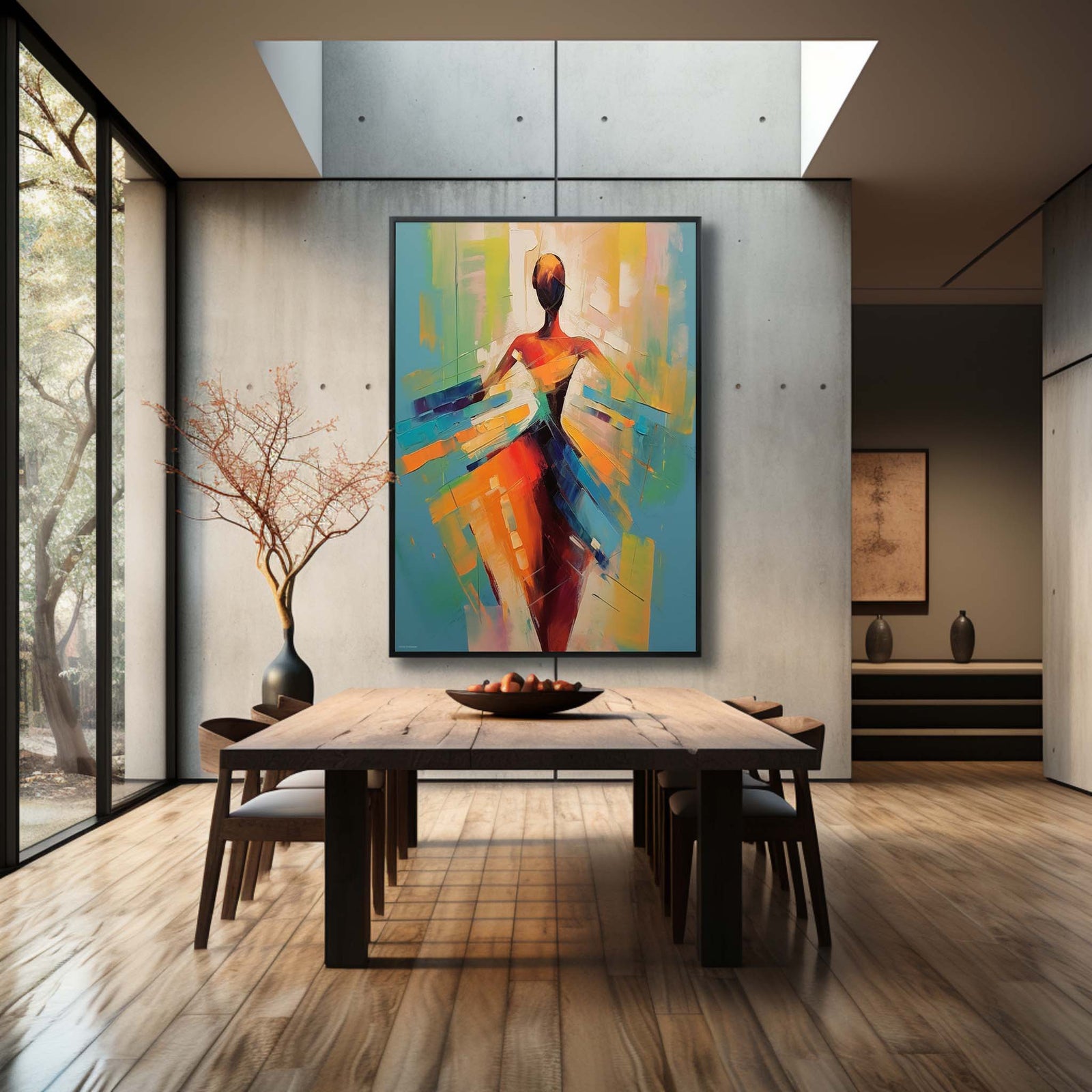 Dancing Girl Abstract Canvas Art Abstract Dancing Lady Canvas Wall Art ...