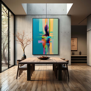 Colorful Abstract Woman Back View Canvas Art Palette Wall Art Entrance ...