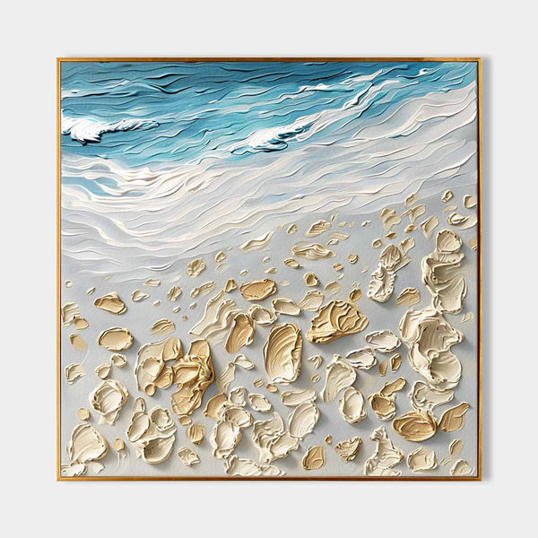 3D Coast Shell Beach Texture Painting Coast Shell Beach Texture Canvas ...