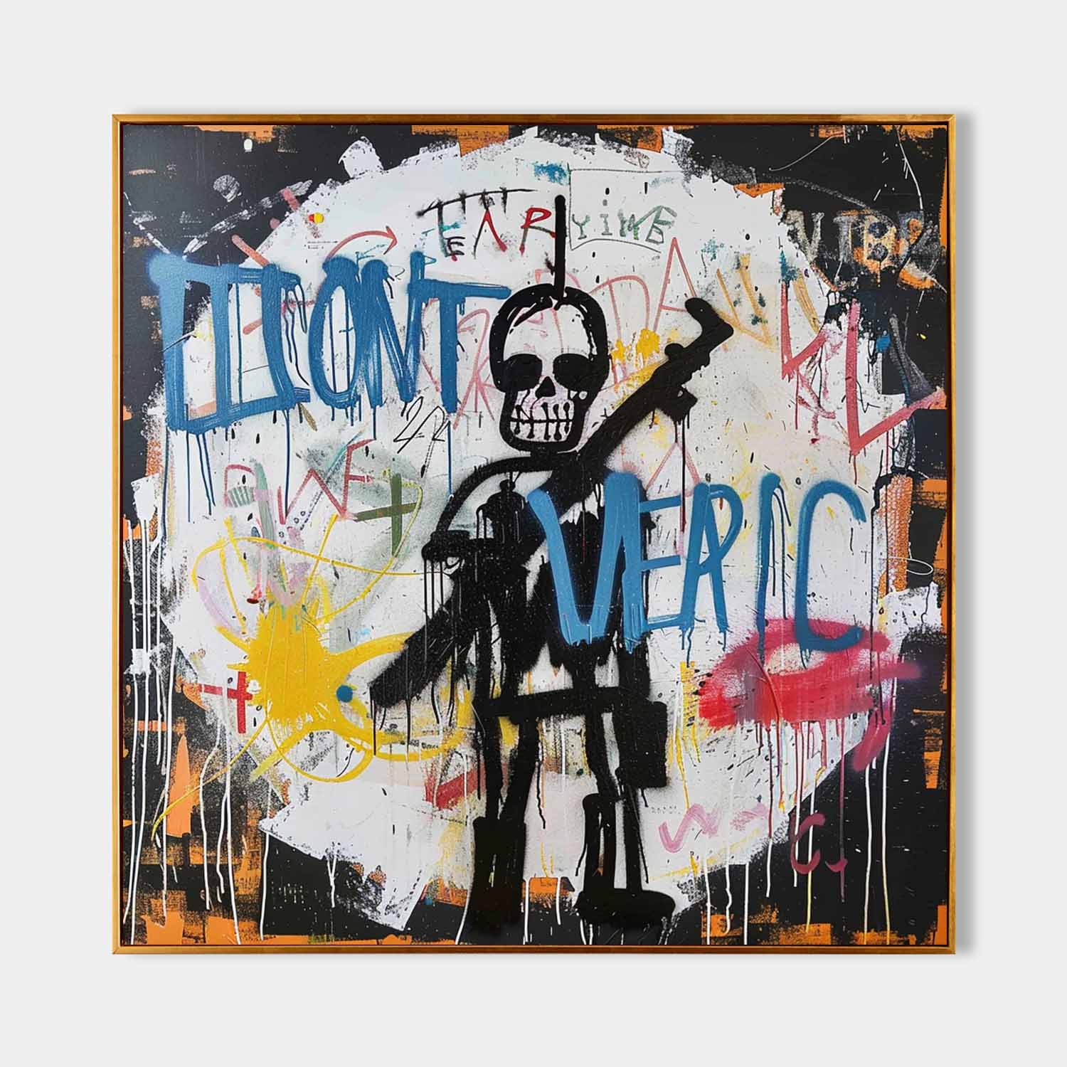 Basquiat Abstract Art Cool Skeleton Graffiti Abstract Art Fun Graffiti ...