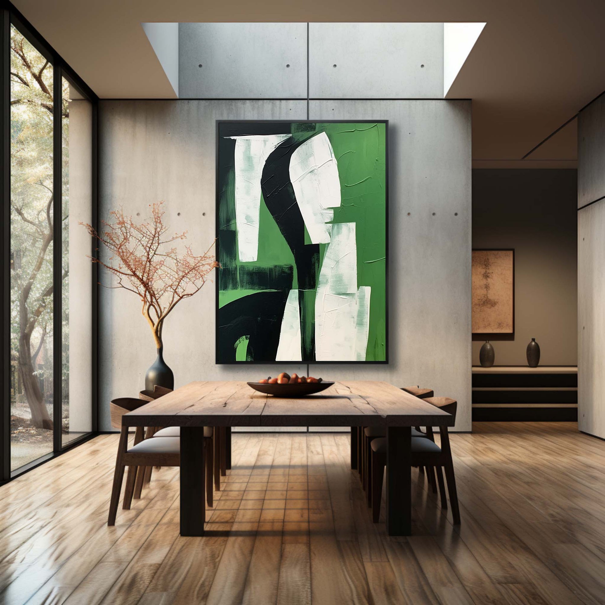 Green Contemporary Minimalist Art Green Abstract Minimalist Oil ...