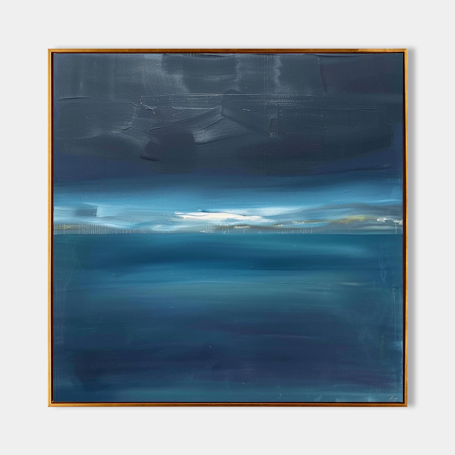 48*48 Blue Oil Painting Dark Blue Abstract Art for Sale Dark Blue ...