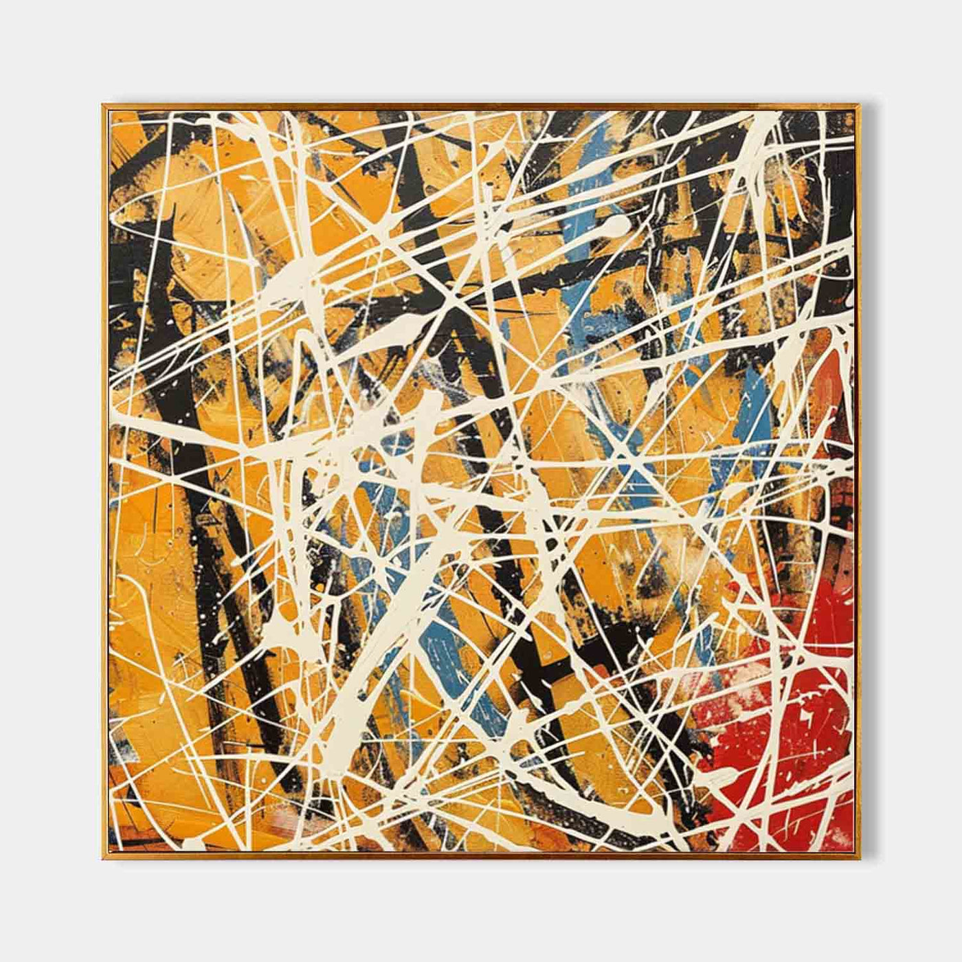 Yellow and White Pollock Abstract Oil Painting Yellow Pollock Abstract ...