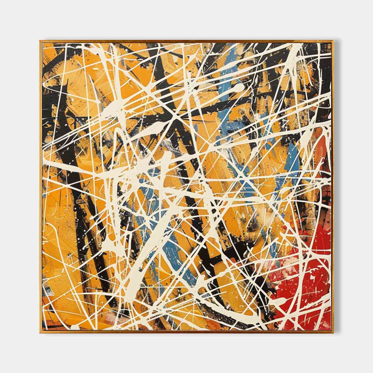 Yellow and White Pollock Abstract Oil Painting Yellow Pollock Abstract ...