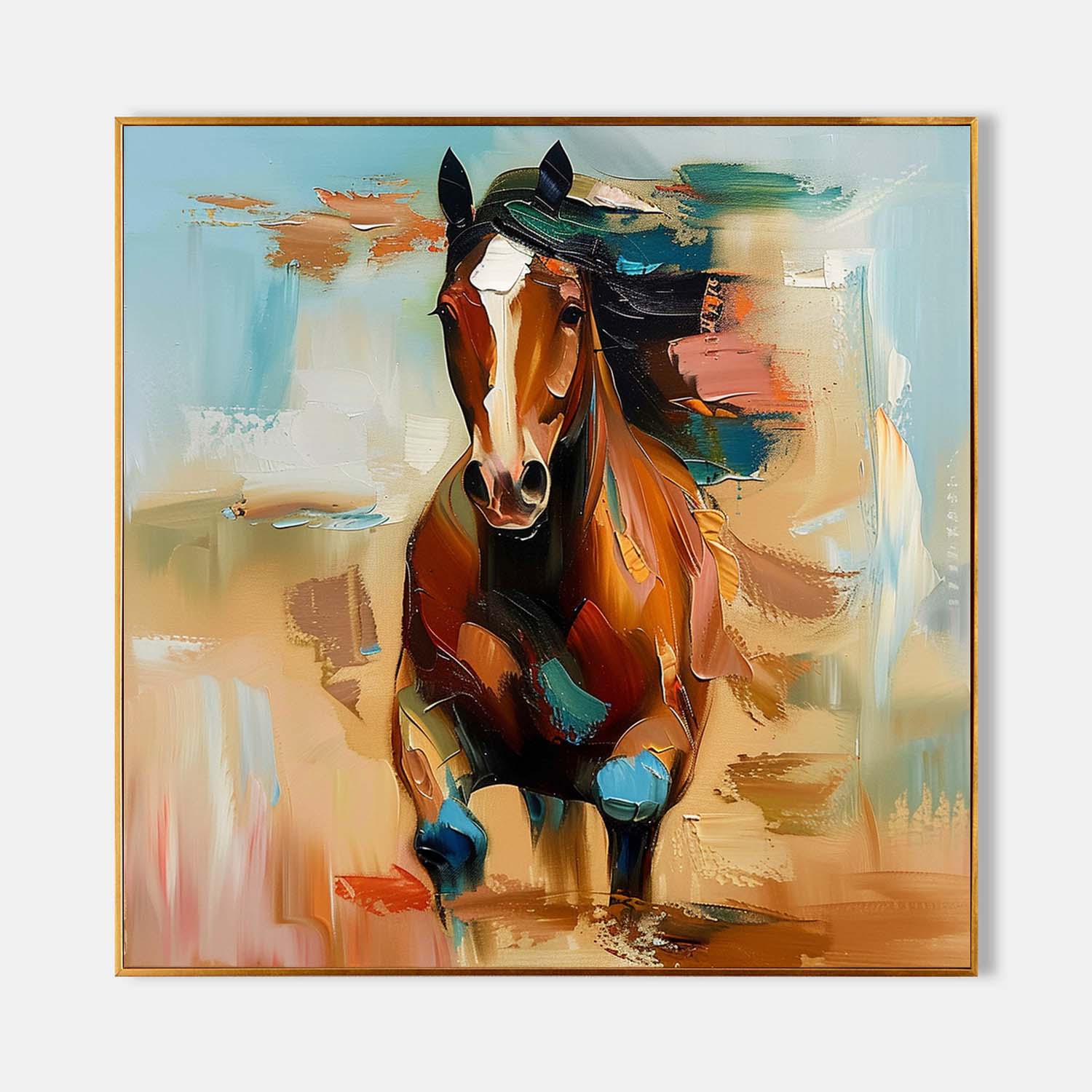 Running Horse Abstract Wall Art Decor Horse Oil Painting For Sale ...