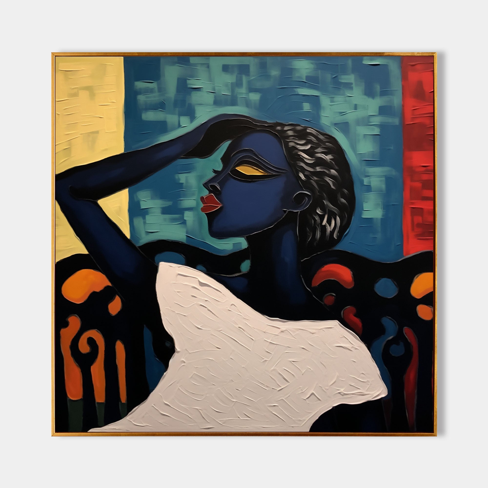 Abstract Woman Art on Canvas Abstract Woman Textured Painting Abstract ...