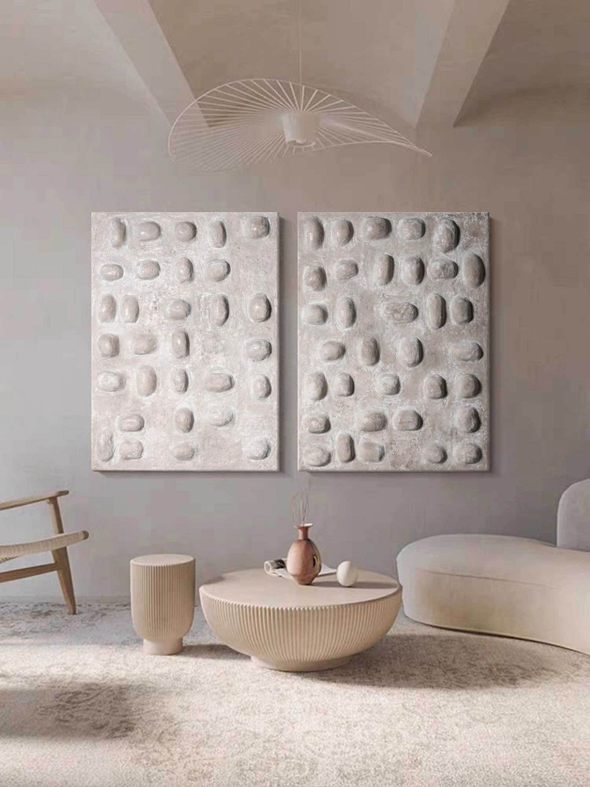 3D Gray Textured Painting Set Of 2 Gray Abstract Art On Canvas Wabi ...