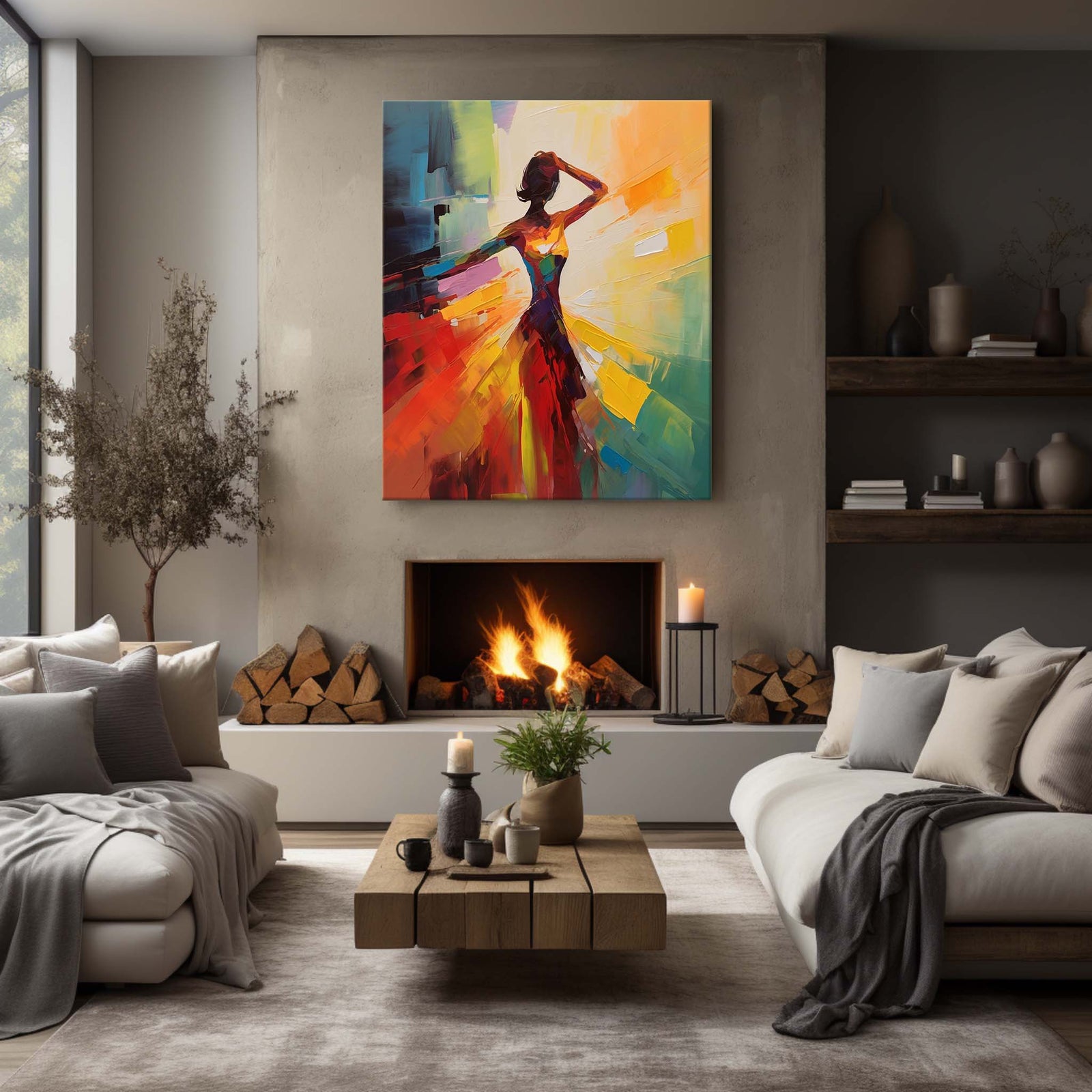 Abstract Dancing Beautiful Girl Oil Painting Dancing Woman on Canvas ...