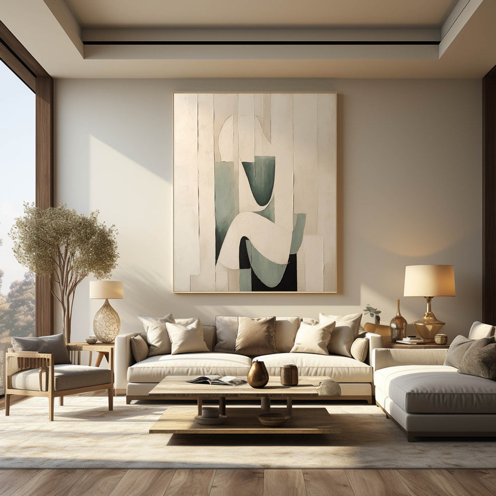 Beige Minimalist Abstract Art Canvas Minimalist Art on Canvas Beige ...