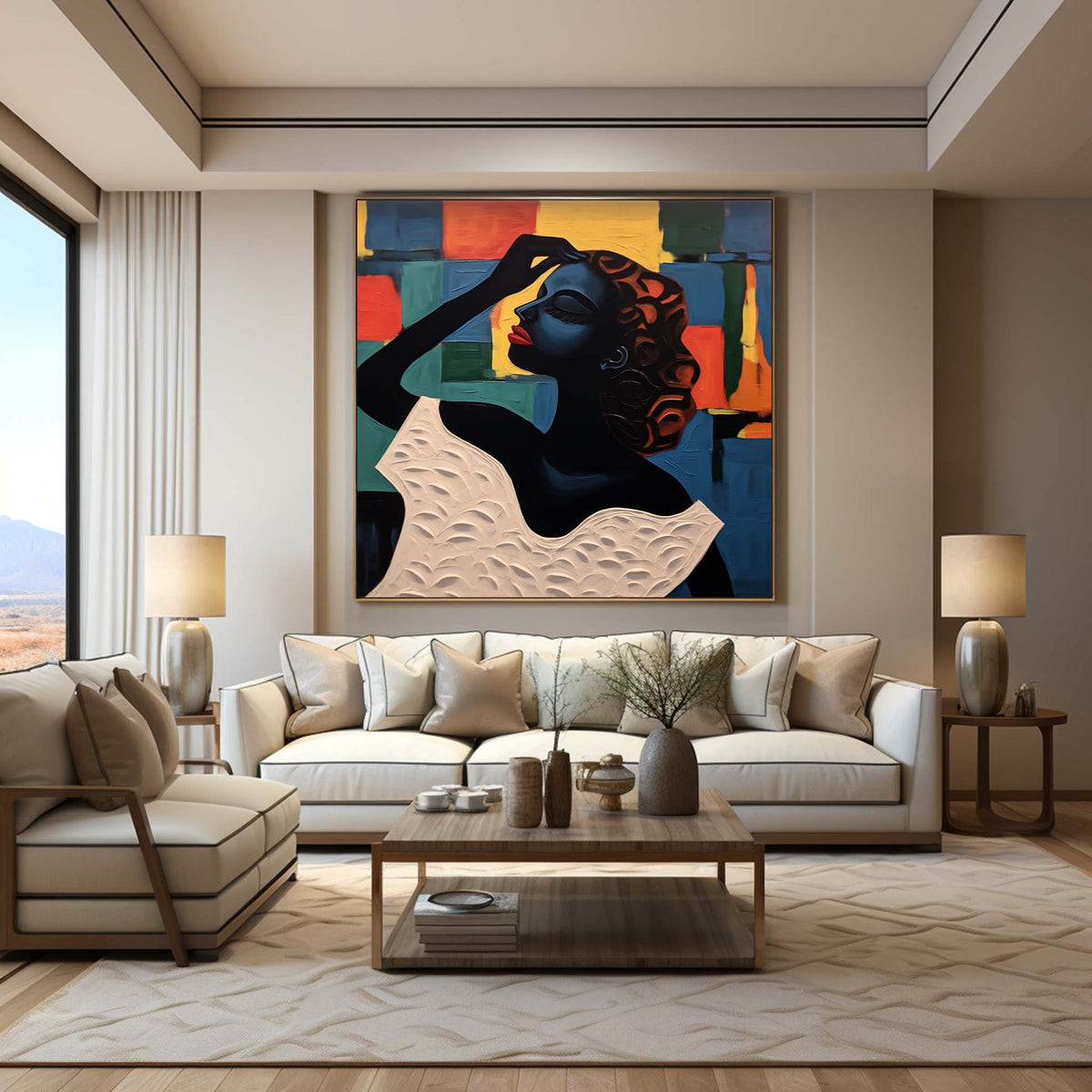 Beautiful Woman Abstract Canvas Art Abstract Beautiful Lady Texture ...