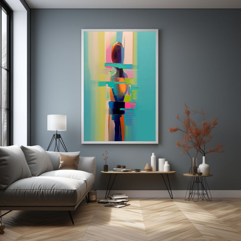 Colorful Abstract People Back View Oil Painting Palette Girl Abstract ...