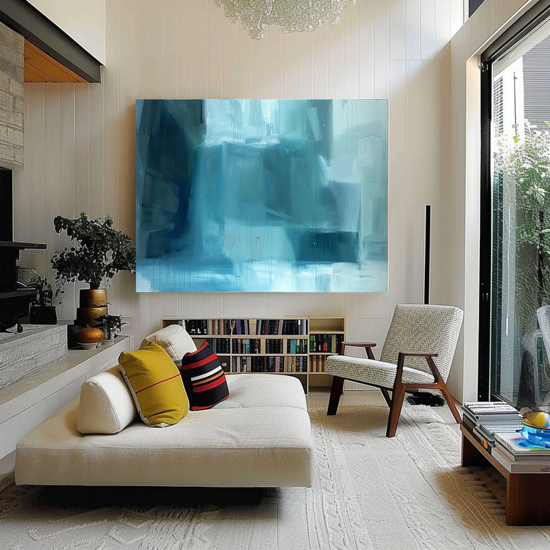 Large Blue Abstract Art for Sale Light Blue Abstract Wall Art Light ...