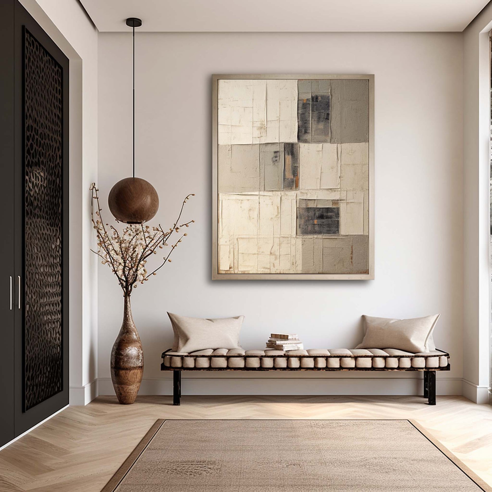 Large Brown and Beige Minimalist Wall Art Beige and Brown Abstract Art ...