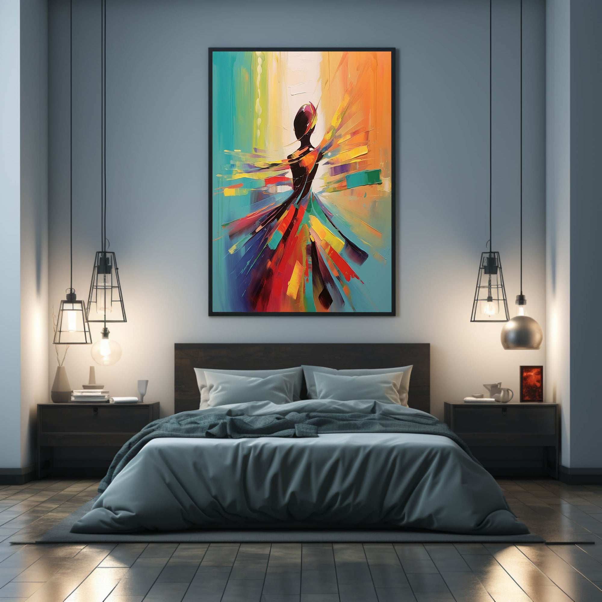 Large Dancing Girl Abstract Art Dancing Girl Palette Oil Painting ...
