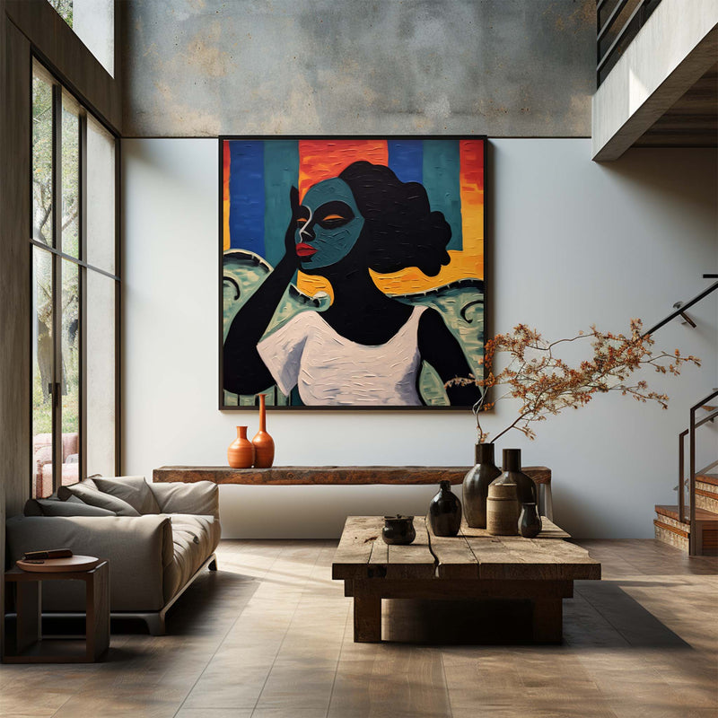 Woman applying facial mask abstract canvas art Bedroom abstract canvas ...