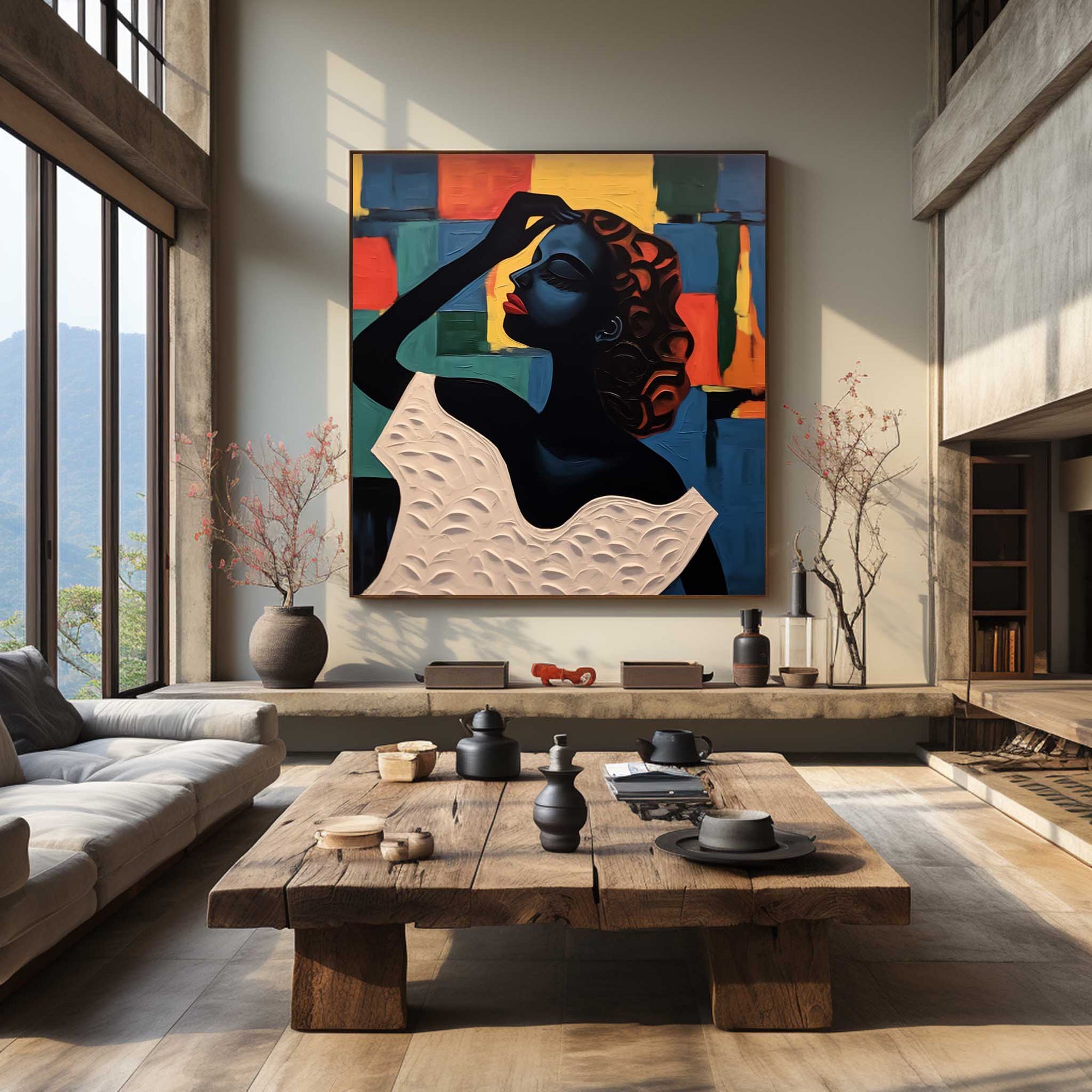 Beautiful Woman Abstract Canvas Art Abstract Beautiful Lady Texture ...