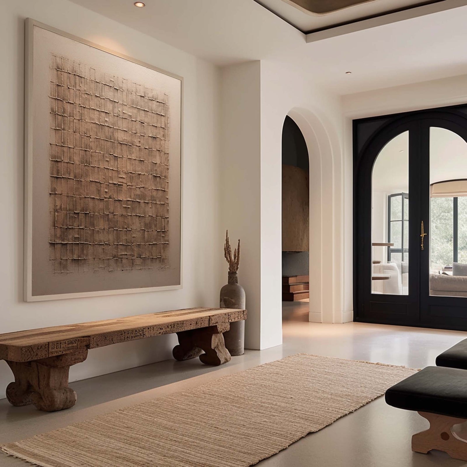 Brown And Beige Minimalist Texture Abstract Art Canvas Natural Color ...