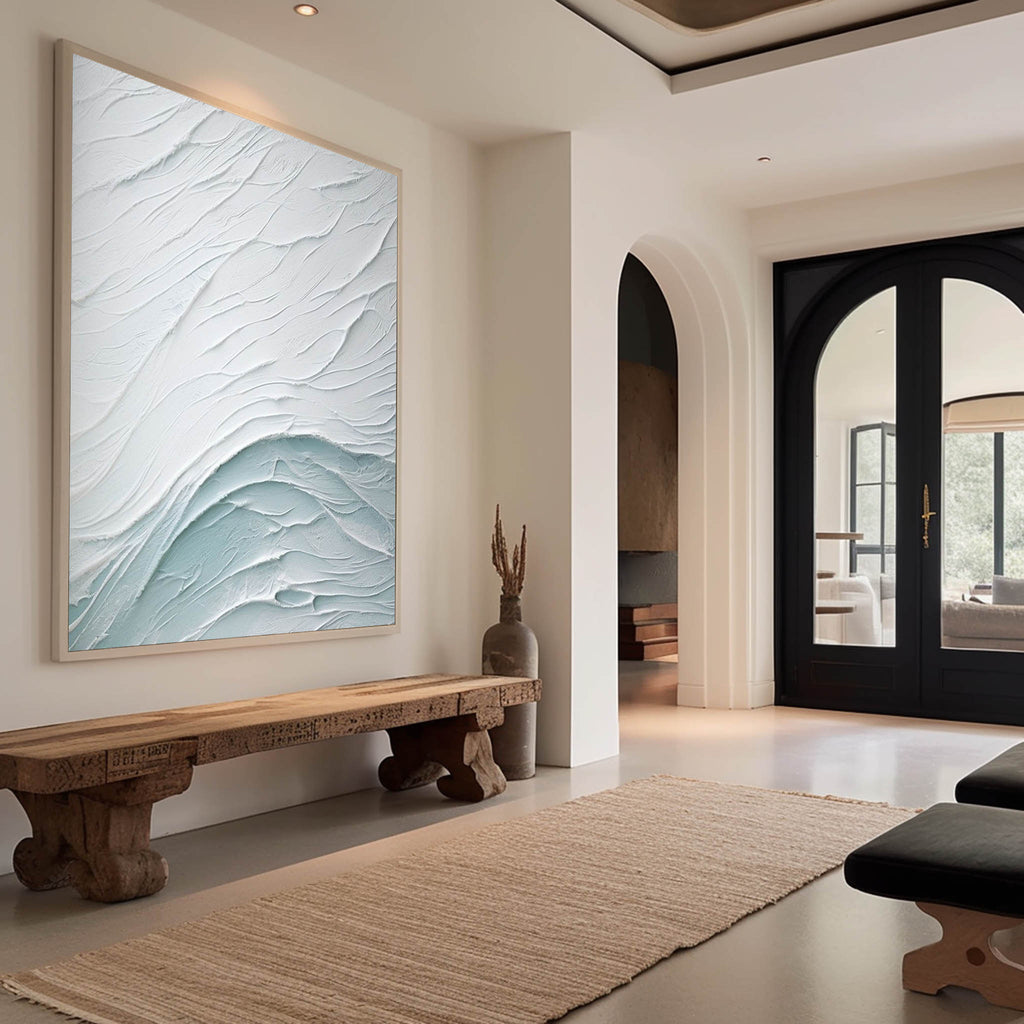 Navy Blue Sea Texture Painting Navy Blue Minimalistic Canvas Wall Art ...