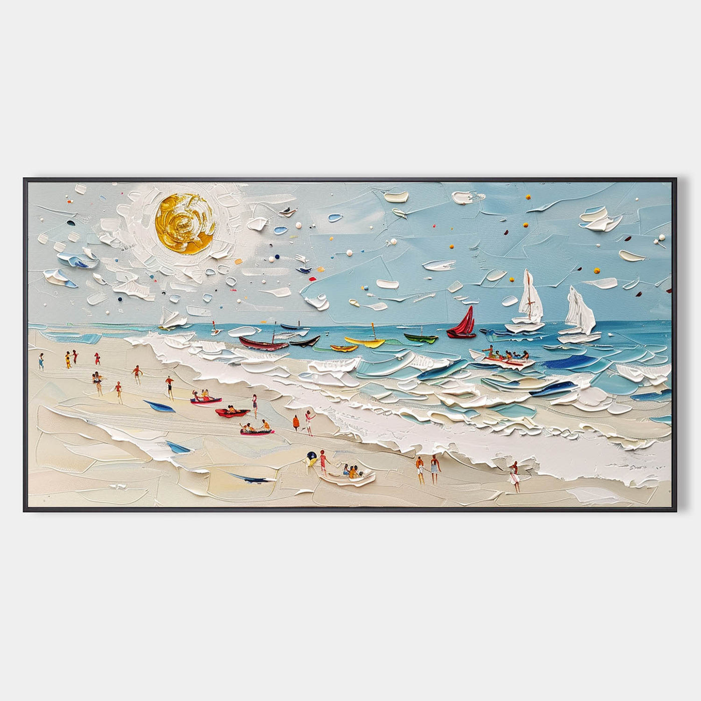 Large Summer Beach Coast Vacation Texture Painting Beach Holiday ...