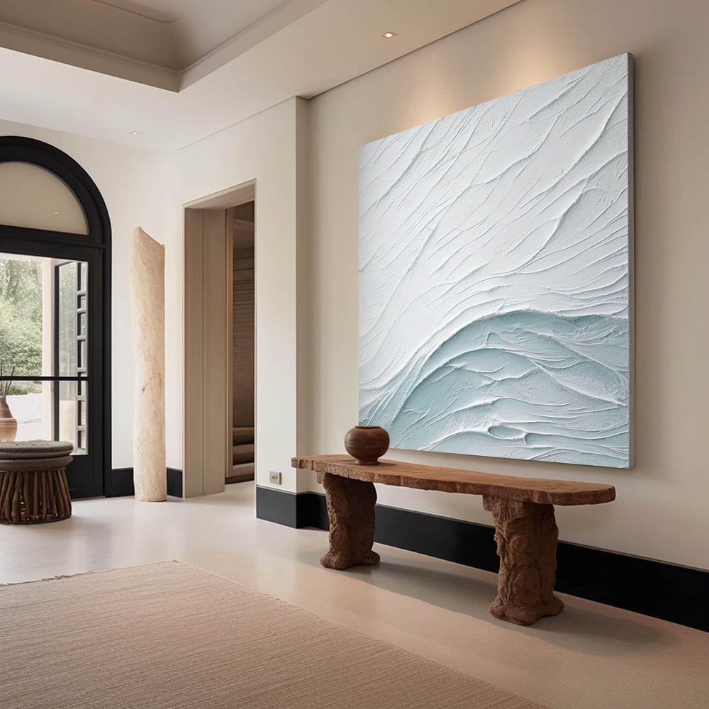 Navy Blue Sea Texture Painting Navy Blue Minimalistic Canvas Wall Art ...