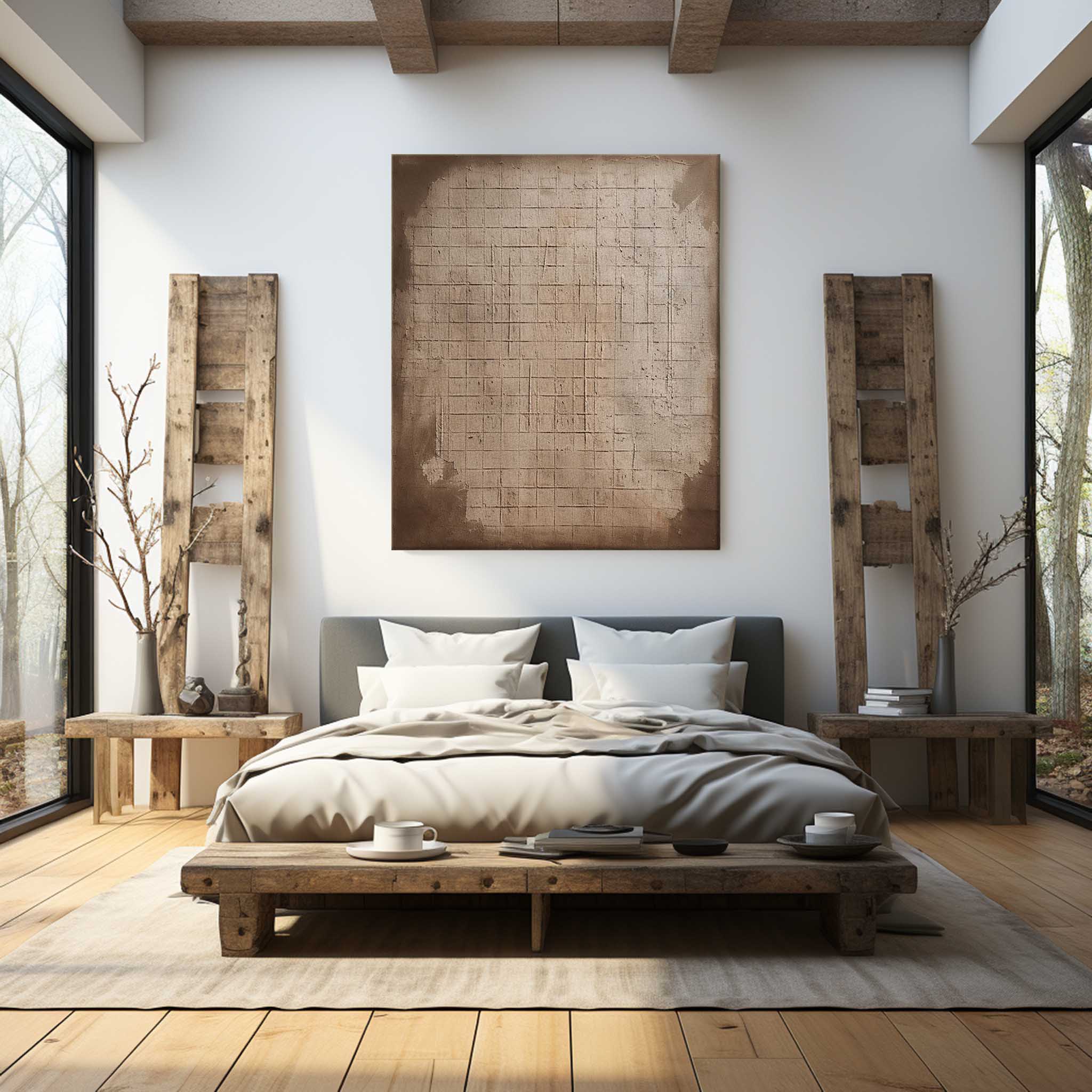 Large Brown Abstract Textured Painting Wabi Sabi Art Canvas Brown Large Brown Abstract Textured Painting Wabi Sabi Art Canvas Brown