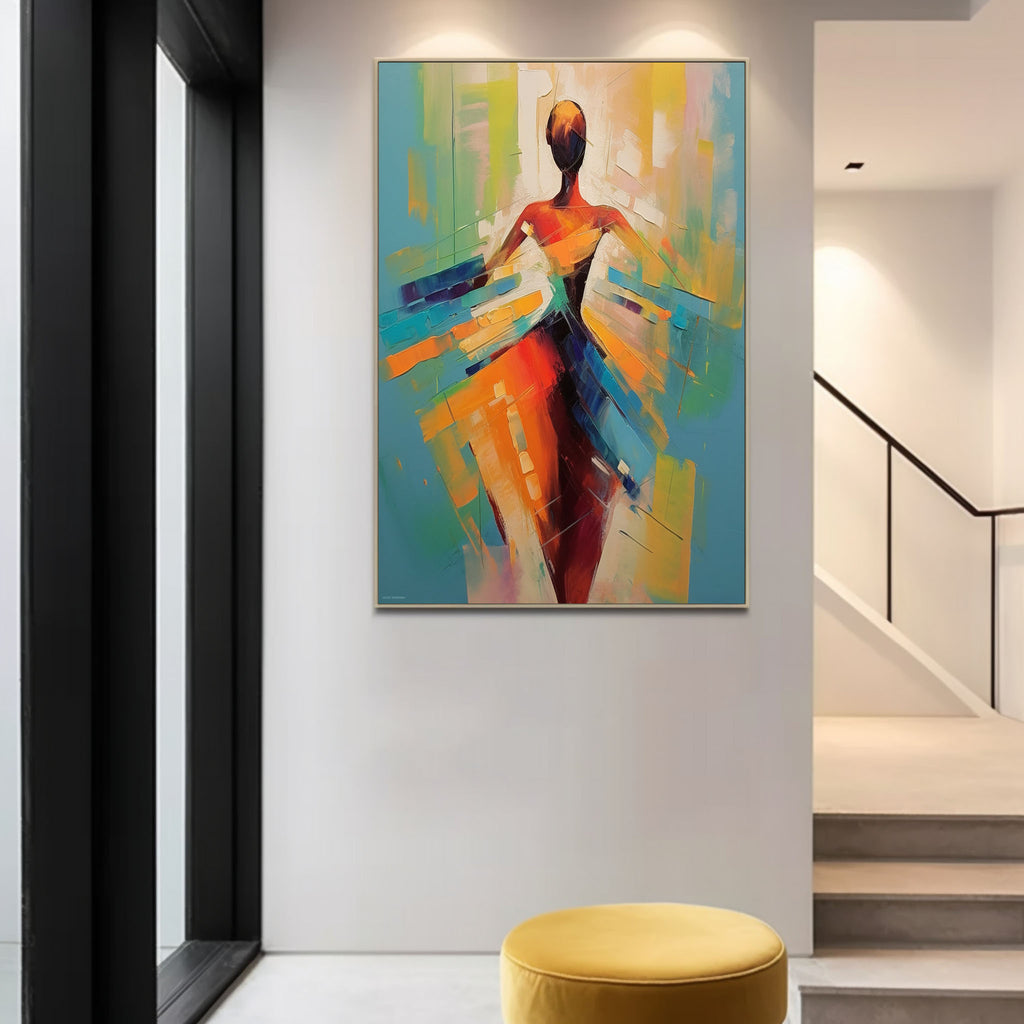 Dancing Girl Abstract Canvas Art Abstract Dancing Lady Canvas Wall Art ...
