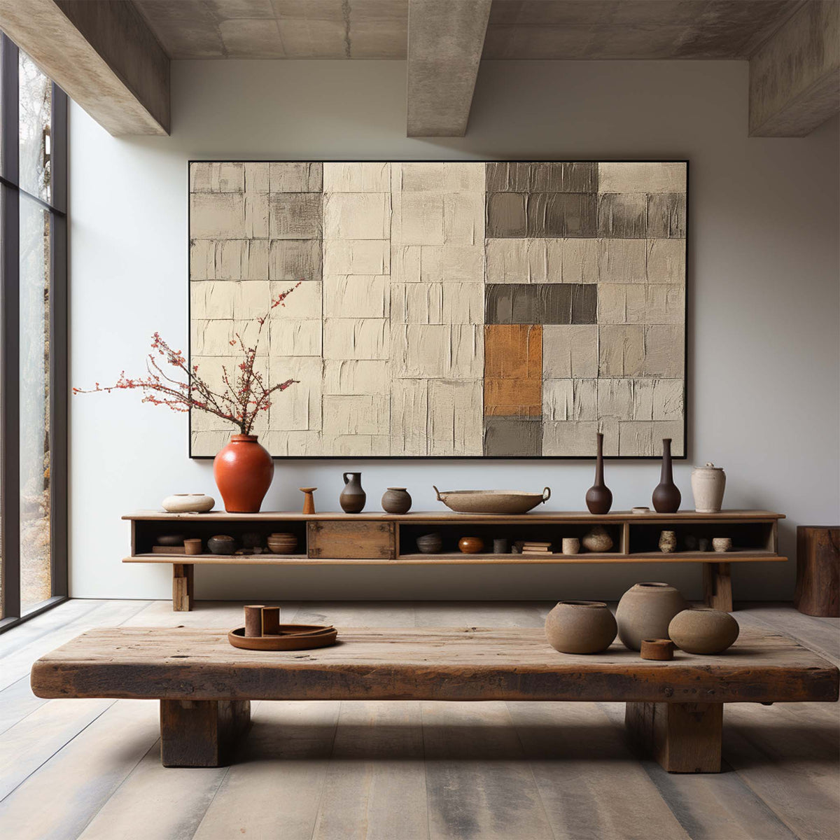 Large Earthy And Brown Minimalist Wall Art Earthy Abstract Art On ...