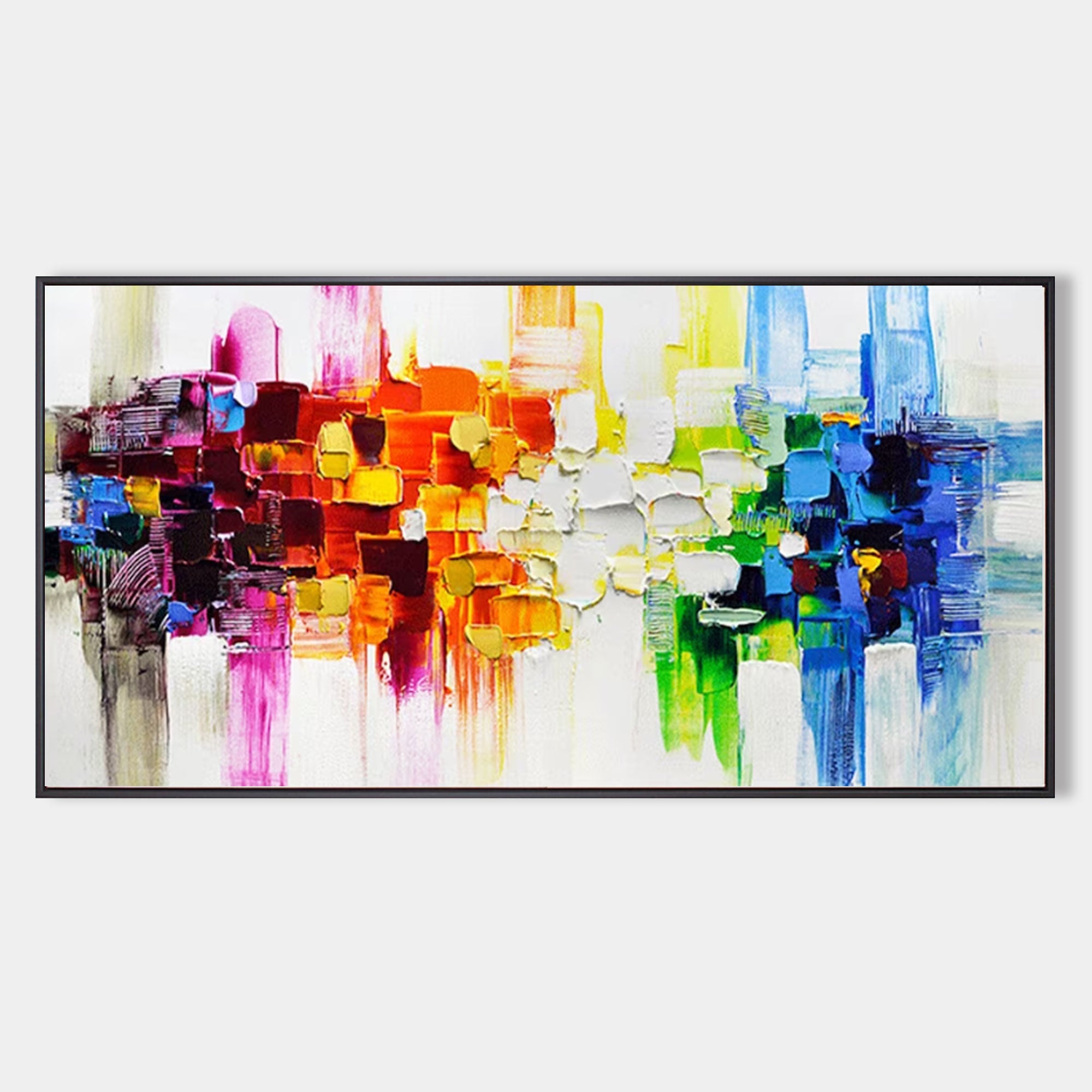 Large 3D Color Abstract Art Colorful Texture Wall Painting Colorful Oil ...