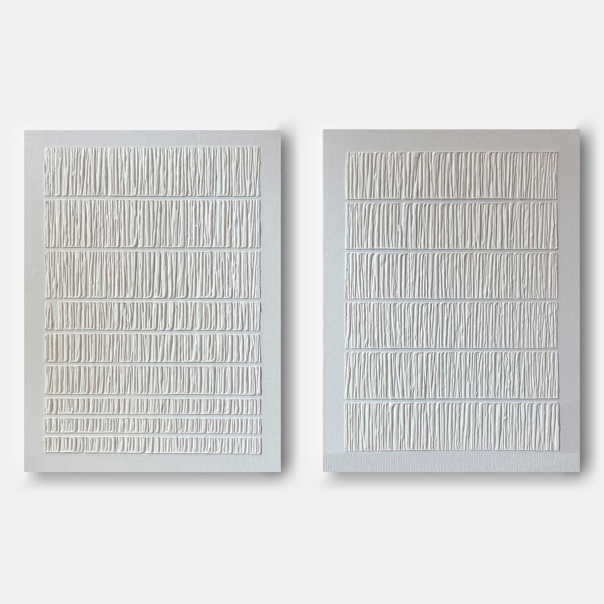 3D White Plaster Abstract Art Set Of 2 Plaster Painting On Canvas For ...
