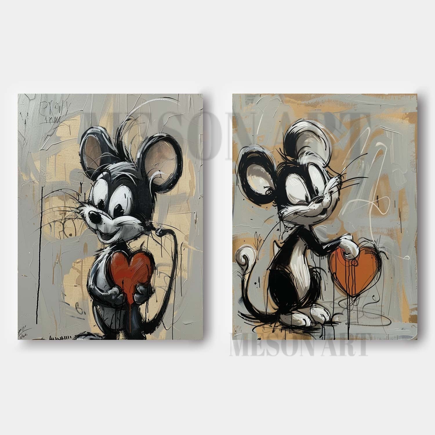 Set of 2 Mickey Mouse Graffiti Art for Sale Mickey Mouse Canvas Wall ...