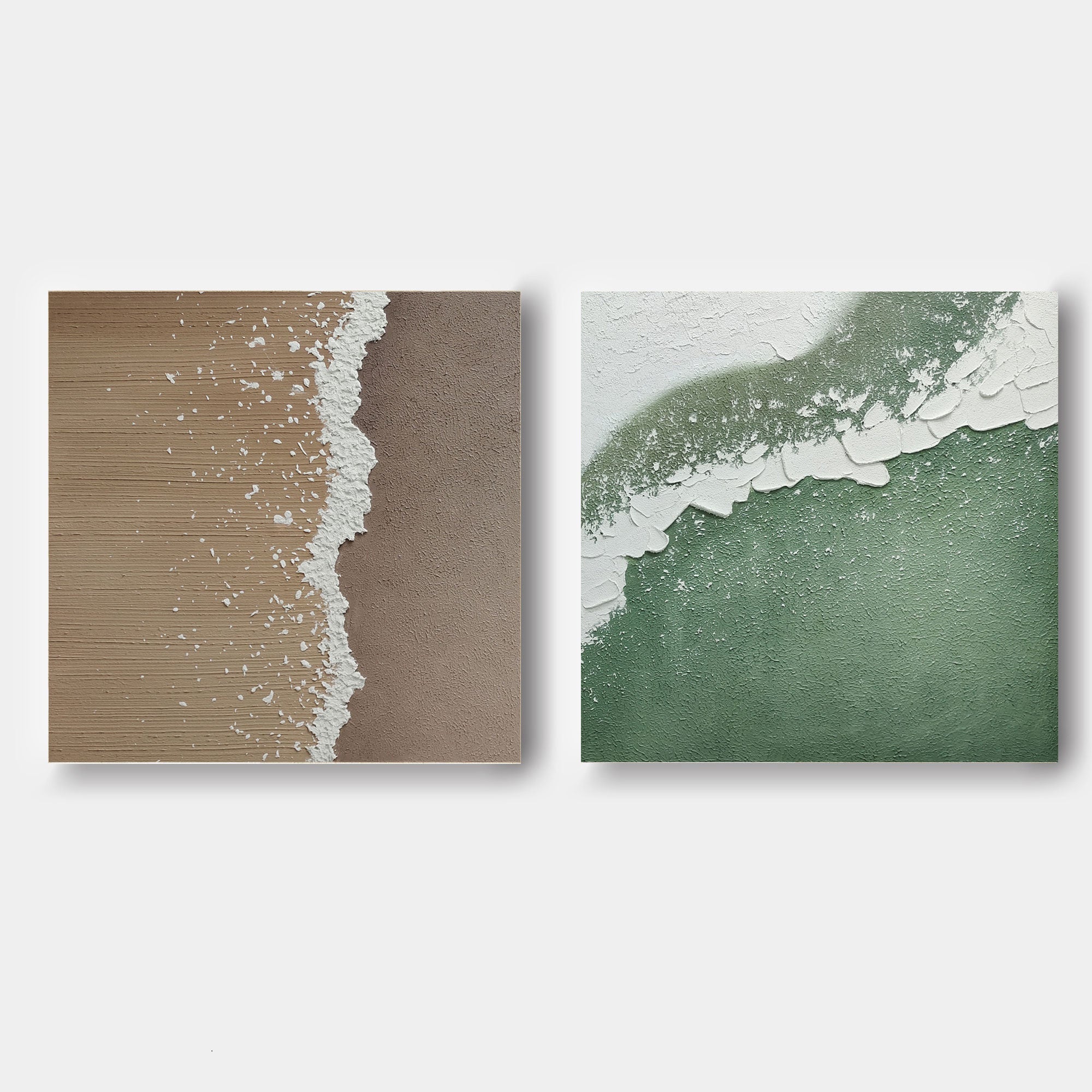 Large Coastal Beach Abstract Art Set of 2 Beach Texture Paintings ...