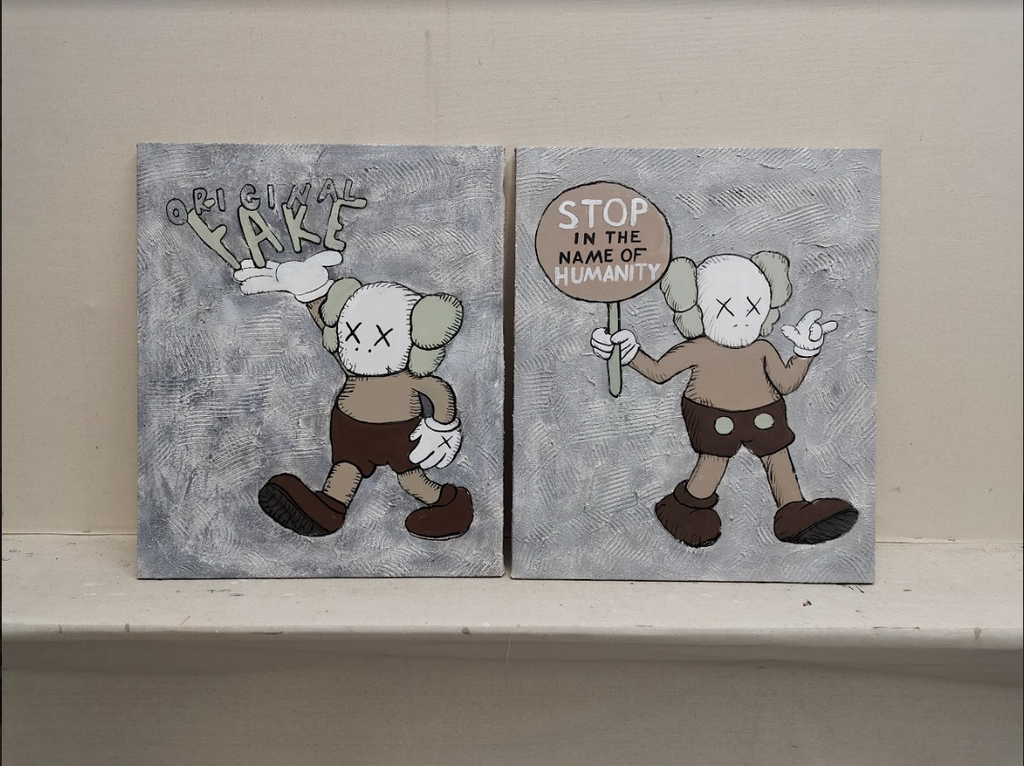Large KAWS Painting on Canvas KAWS Pop Art KAWS Wall Art KAWS Figures ...