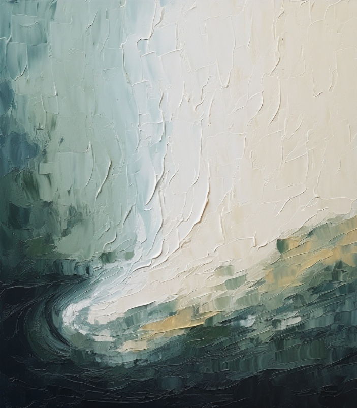 Large Beige and Green Abstract Oil Painting Beige and Green Abstract ...