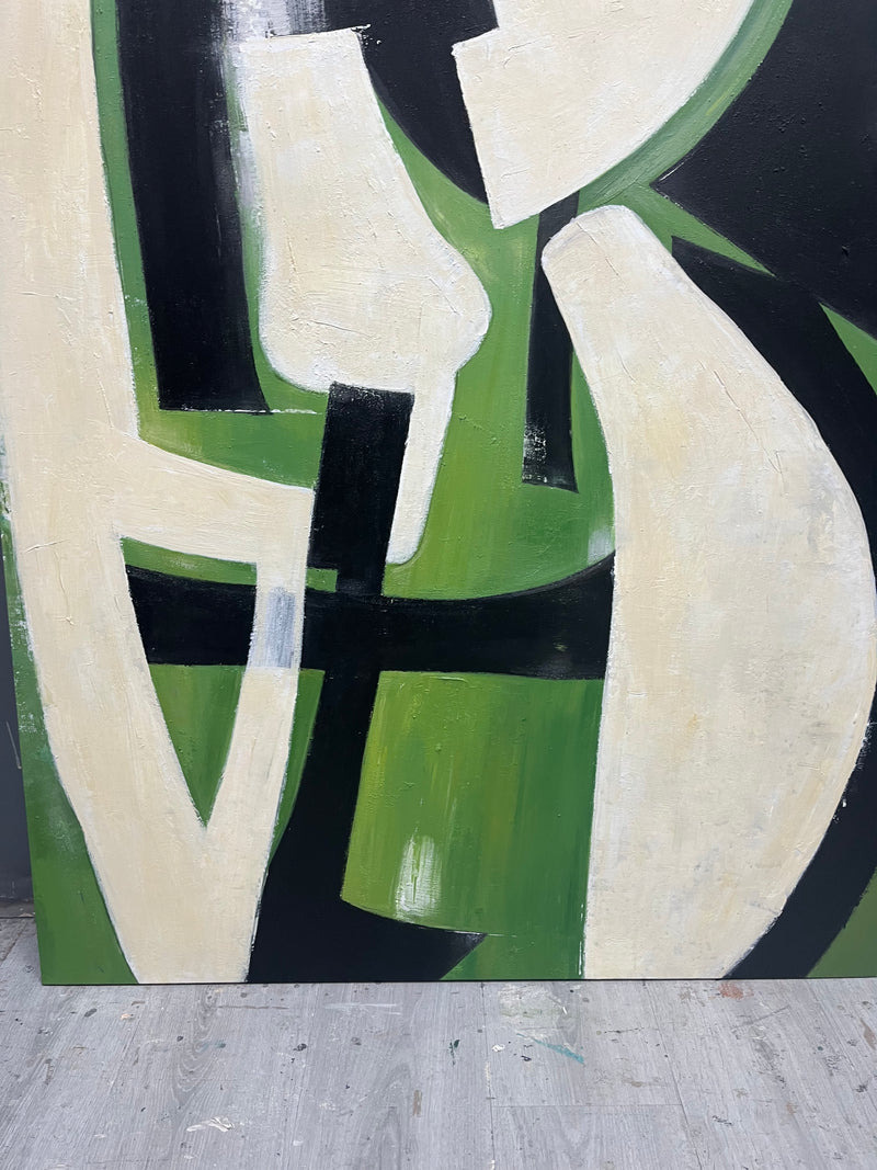 Green Abstract Art On Canvas Green Minimalist Abstract Oil Painting ...