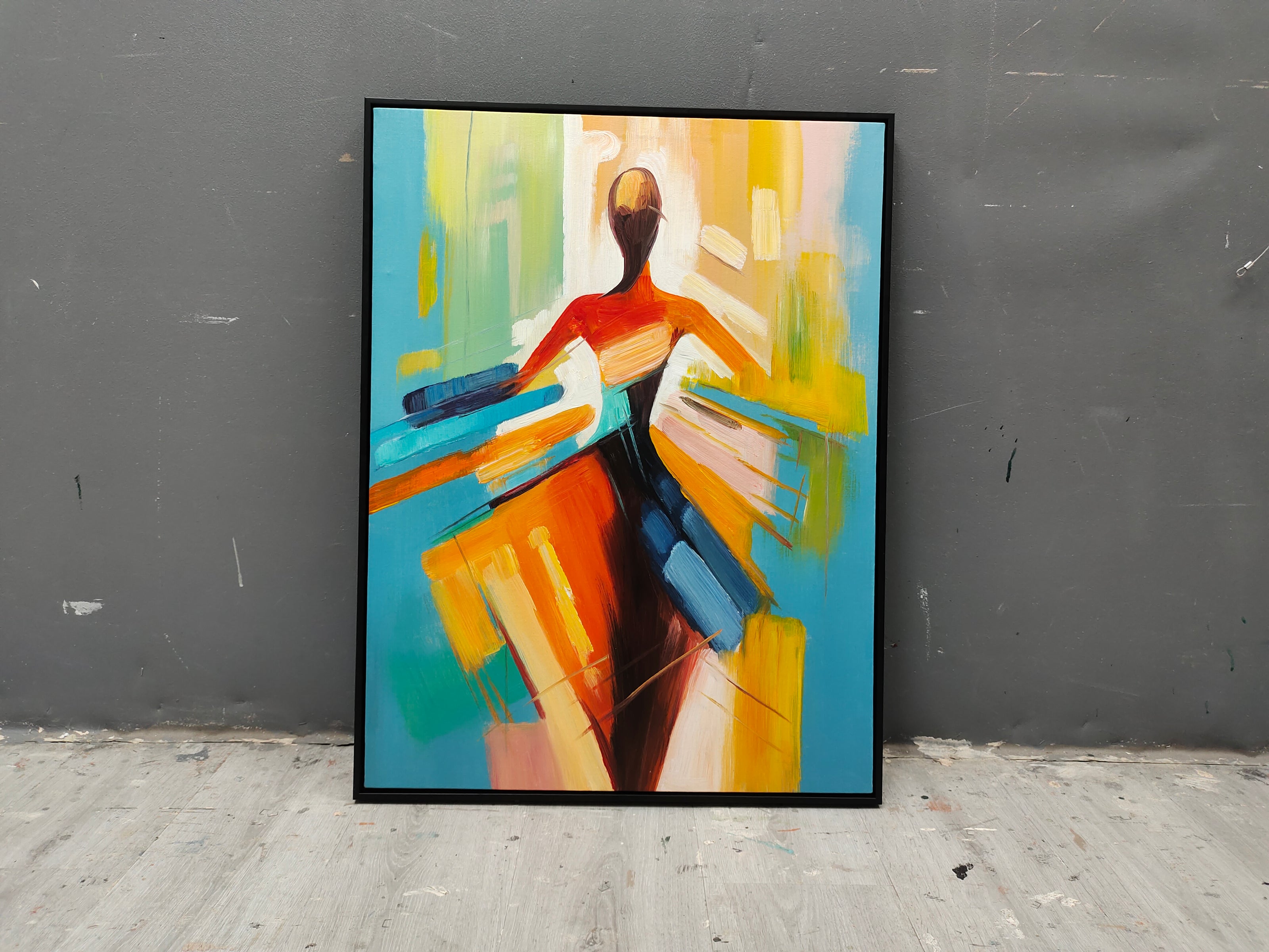 Dancing Girl Abstract Canvas Art Abstract Dancing Lady Canvas Wall Art ...