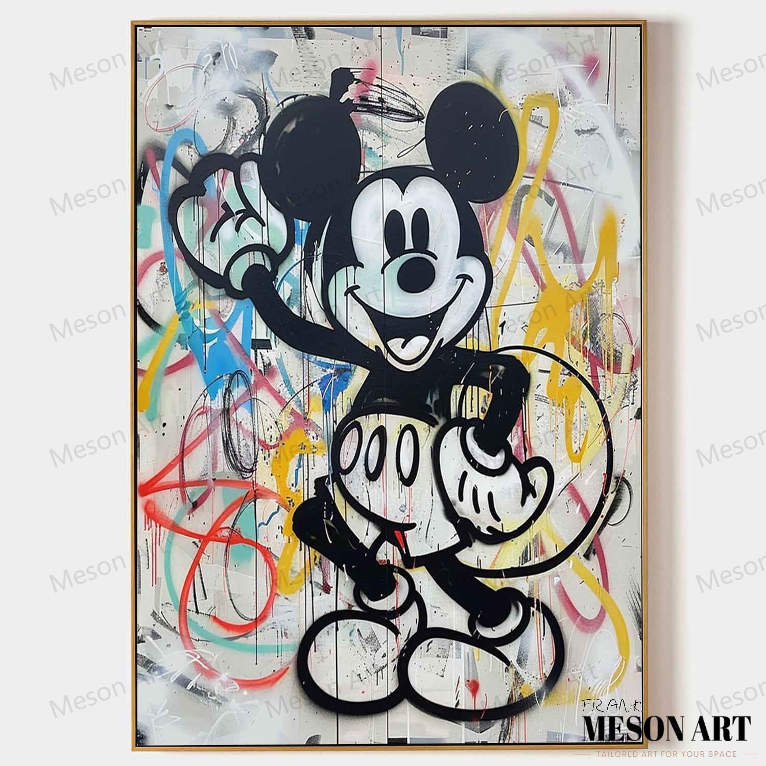 Mickey Mouse Kids Room Canvas Wall Art Mickey Graffiti Art for Sale ...