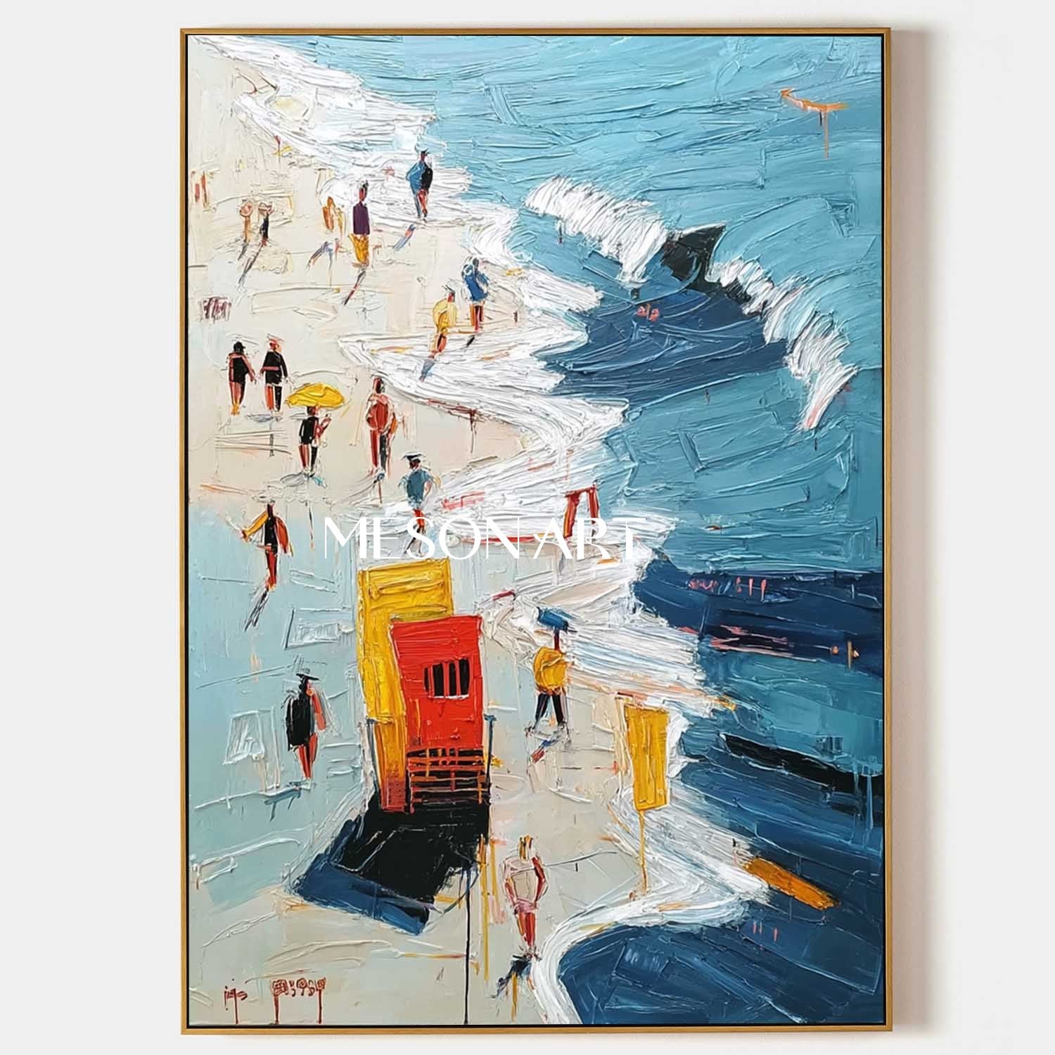 Large 3D Ocean Waves Beach Abstract Texture Painting Sea Beach Canvas ...